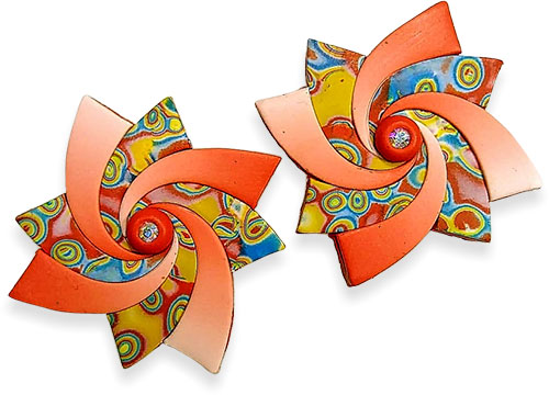 Pinwheel earrings – Polymer Clay Daily