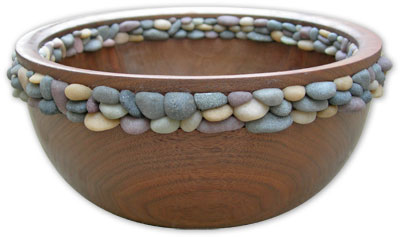 Walnut and Pebbles Bowl – Polymer Clay Daily