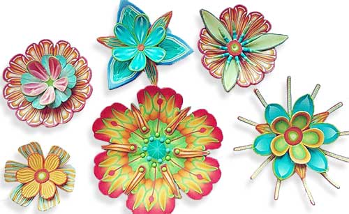 Spring palette, stacked flowers – Polymer Clay Daily