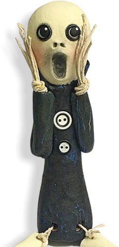 Halloween scream and pats on the back – Polymer Clay Daily